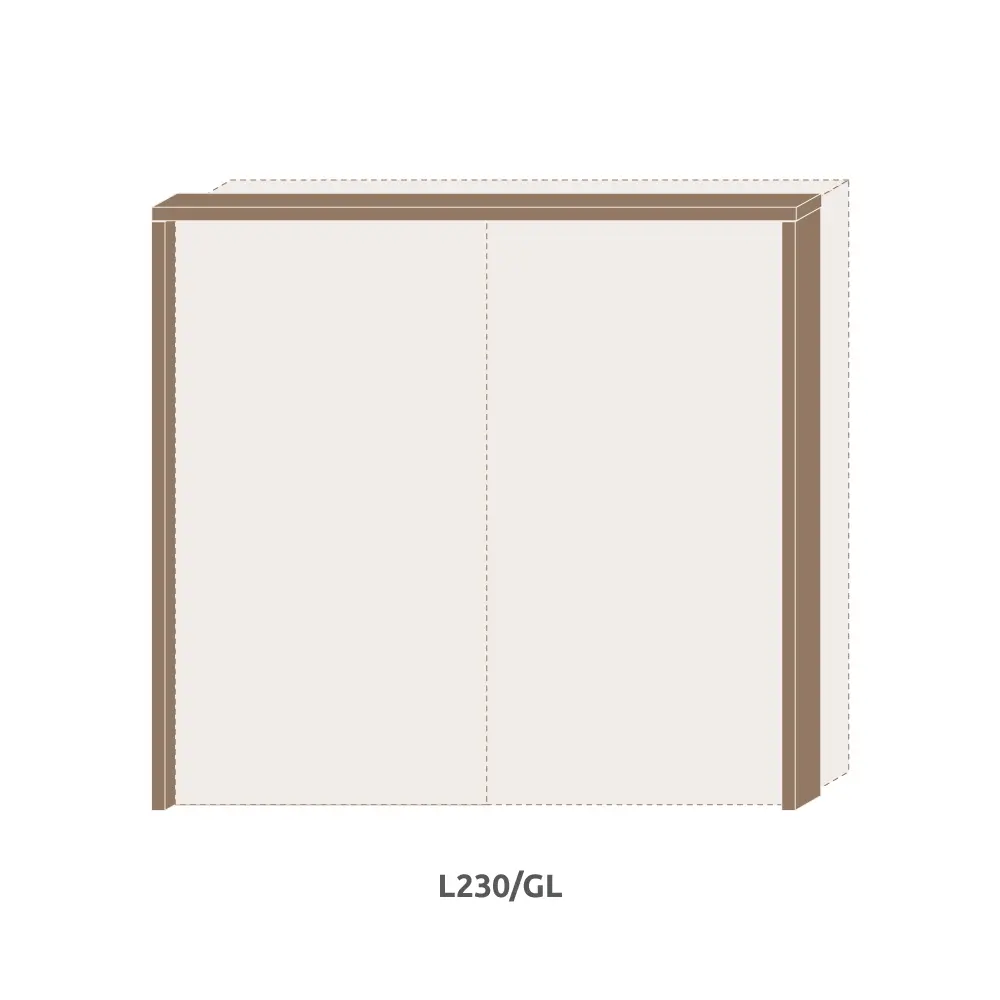 JELA RAM ZA KLIZNI PLAKAR L231/GL - kolekcija Gala - Pacifik orah - 233x2.5x17.3 cm