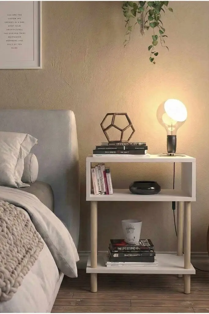Hanah Home Noćni ormarić, Beli