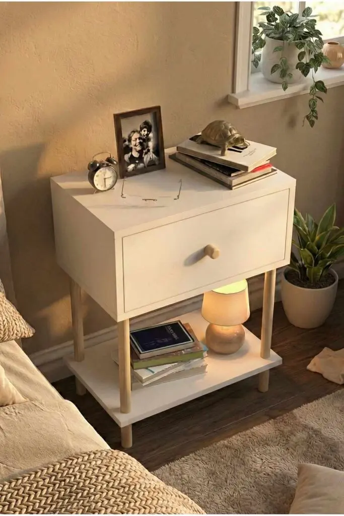 Hanah Home Noćni ormarić, Beli