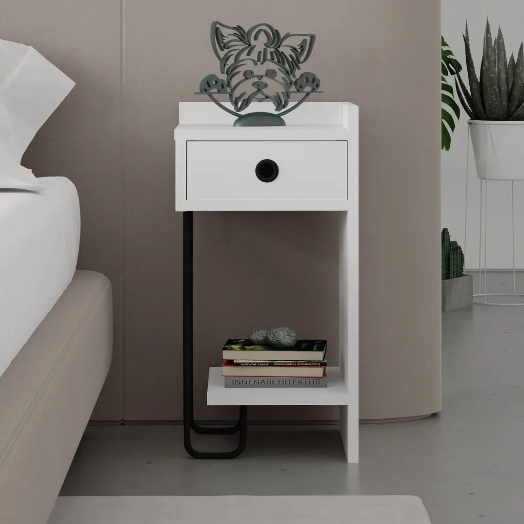 Hanah Home Noćni ormarić Sirius 32x61x30cm Beli