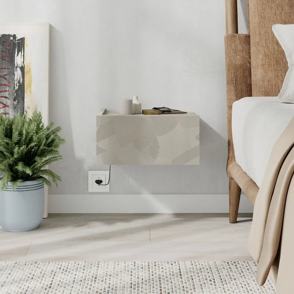 Hanah Home Noćni stočić, 38.4x18.5x31cm, Pesak
