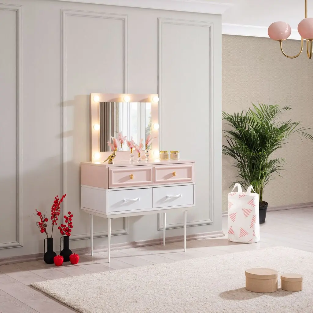 Hanah Home Sto za šminkanje, Roze