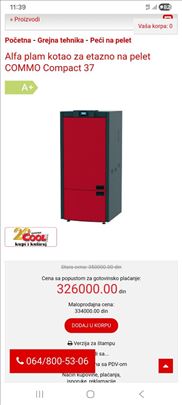 Prodajem Alfa plam pec na pelet novo Commo Compact