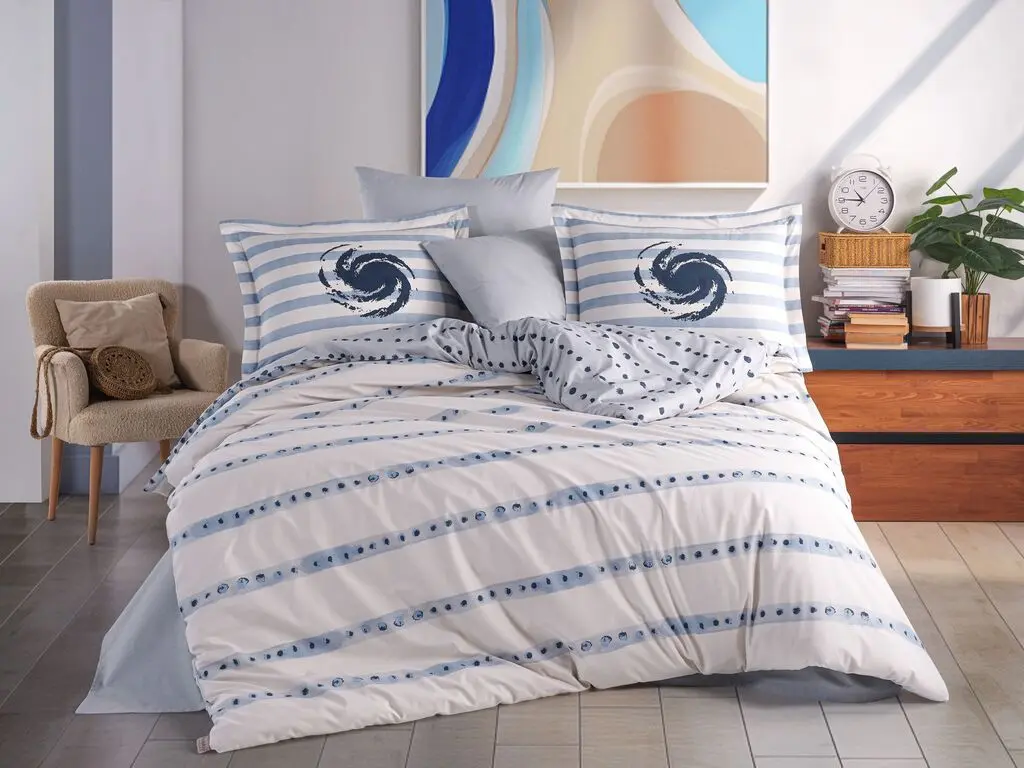 L'essentiel Maison Set poplin posteljine, Plavi