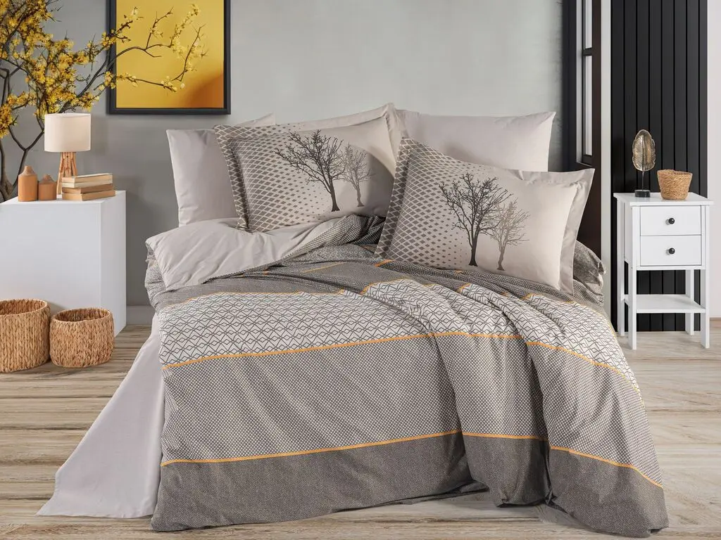 L'essentiel Maison Set poplin posteljine, Sivi