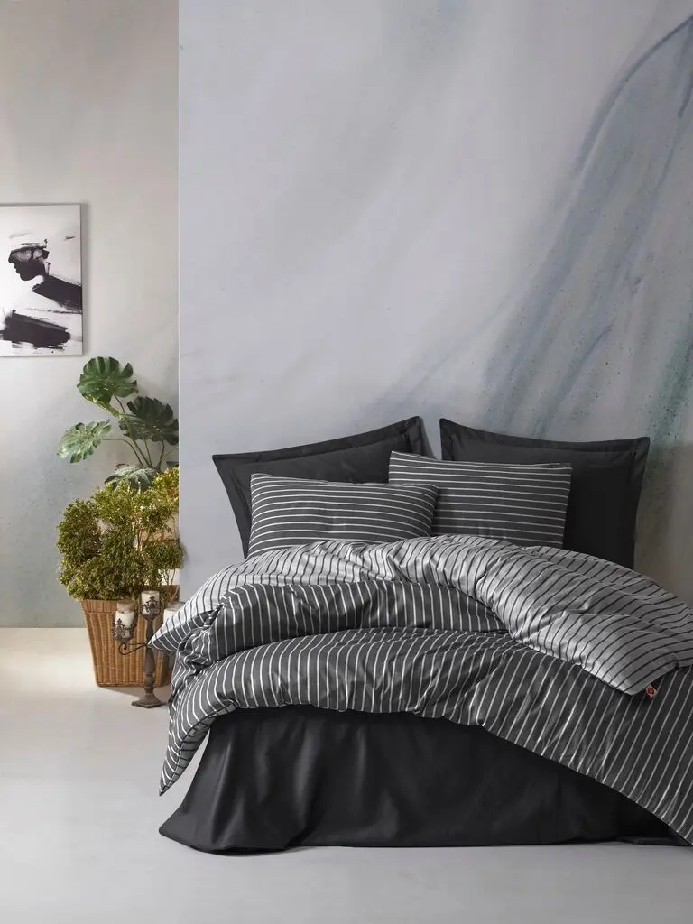 L'essentiel Maison Komplet posteljina Bamboo, 200x220 cm, Antracit-Siva