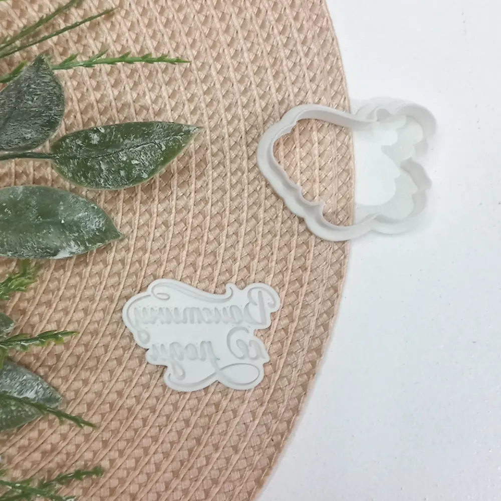 KREATIVNI SLATKIŠI Modla za ukrašavanje božićnih kolača Vaistinu se rodi, 5 cm, Bela