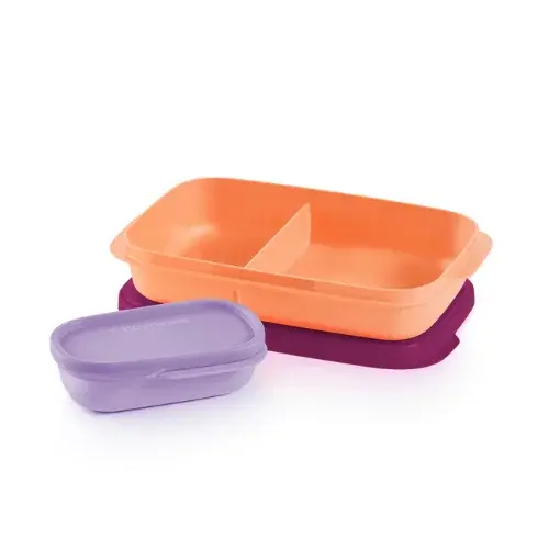 Tupperware Uska kutija za užinu sa pregradom, 590ml + 120ml