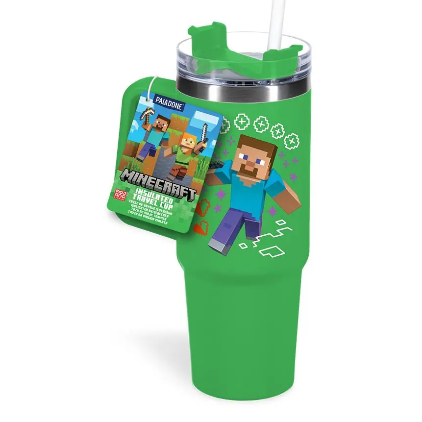 Termos šolja Paladone Minecraft - Zelena putna šolja