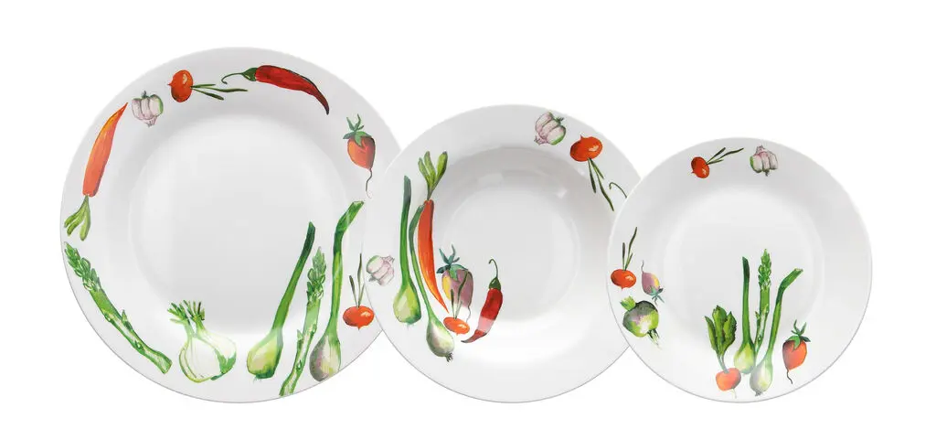 Tognana by Andrea Fontebasso Servis za ručavanje Atollo Ortolana, set 18 delova, Porcelan