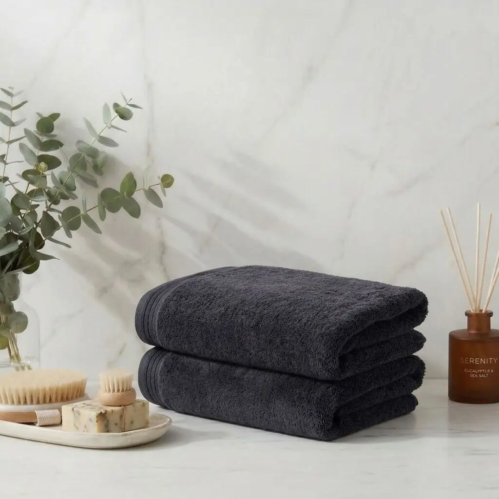 L'essentiel Maison Set peškira za kupanje, 2 komada, Crni