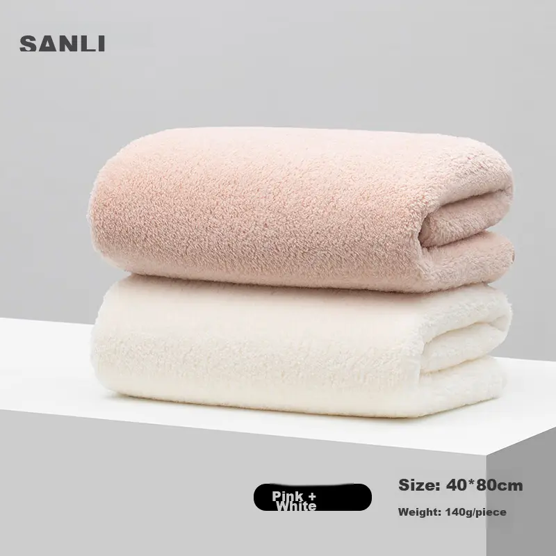 Sanli Set peškira, 40x80cm, 2 komada, Roze-krem