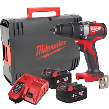 Milwaukee aku bušilica-odvijač 18V + 2x 5.0Ah baterija i punjač + HD Box M18 BLDD2-502X 4933464515