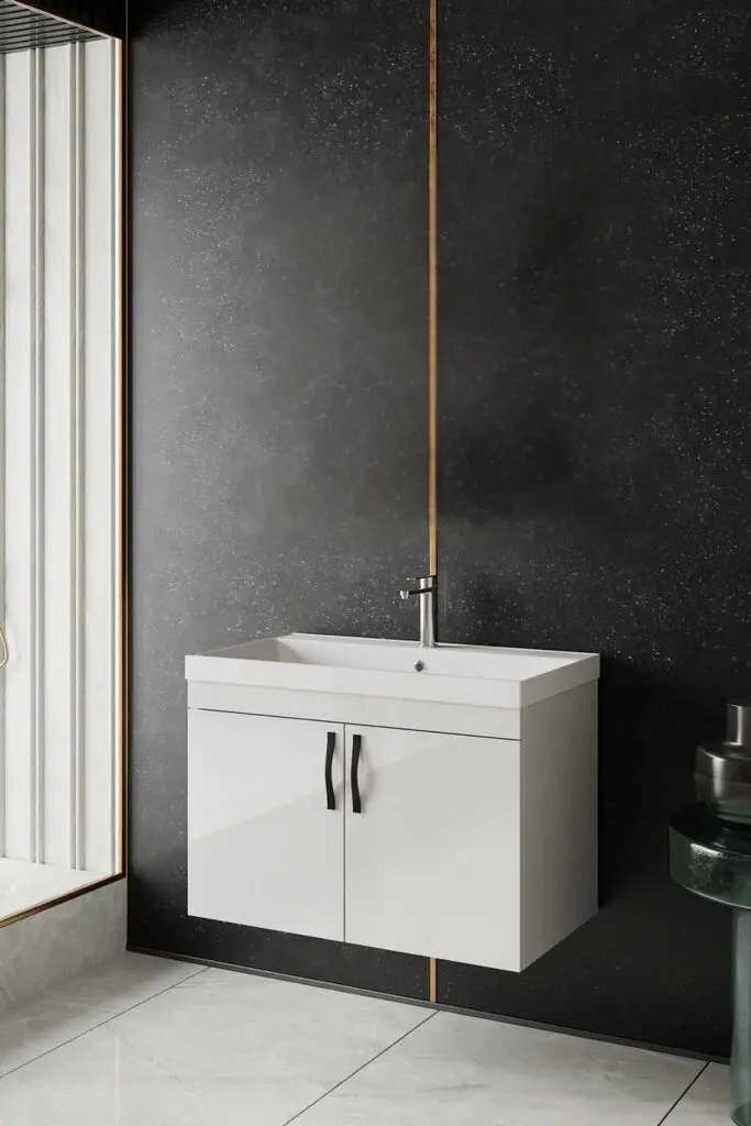 Skye Decor Kupatilski ormarić sa umivaonikom, Beli
