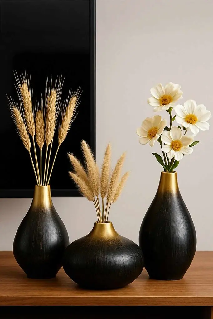 Aberto Design Set dekorativnih posuda, 3 komada, Crni