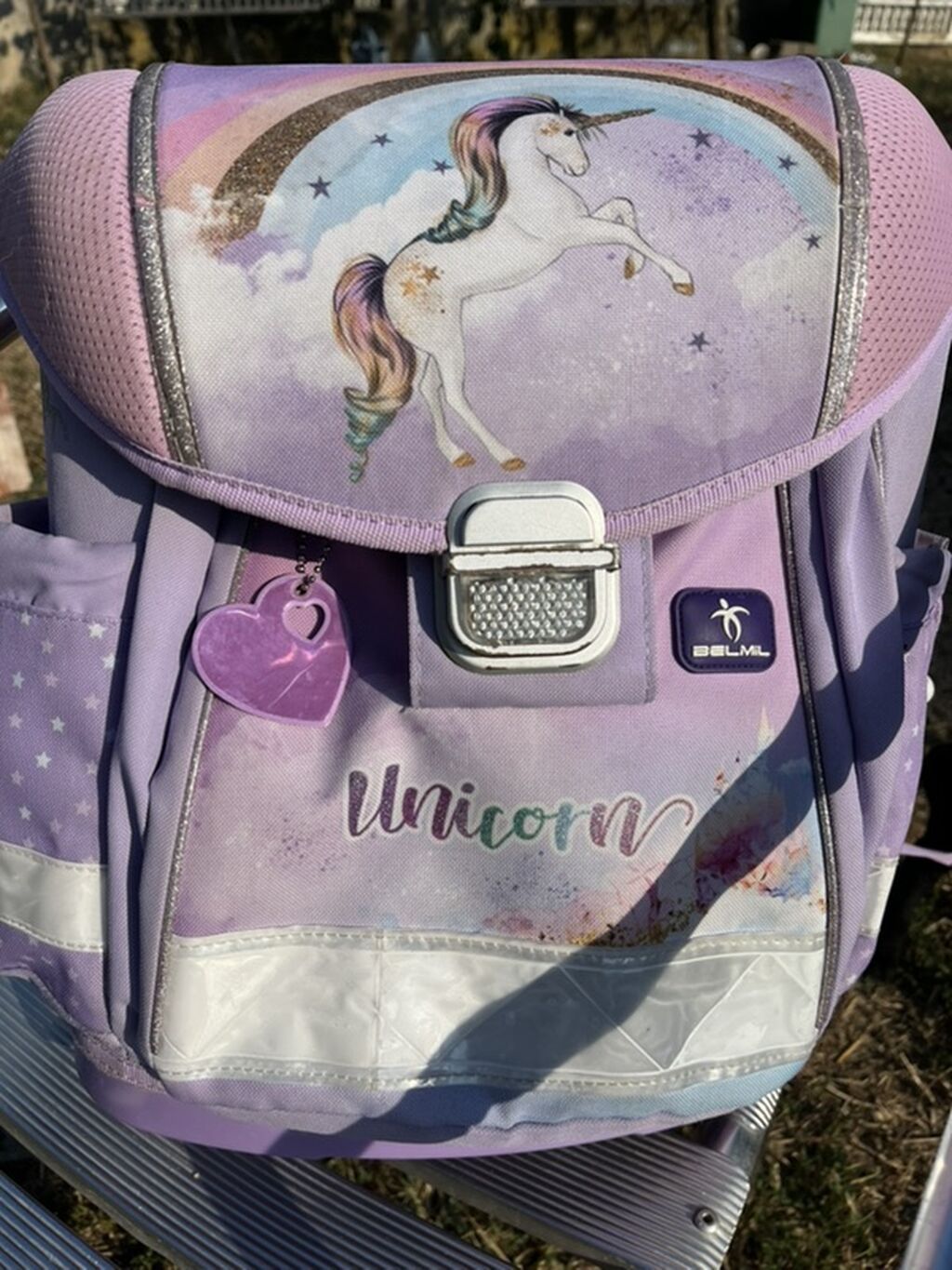 Školska torba Belmil “Unicorn” – ljubičasta - Motiv: jednorog sa