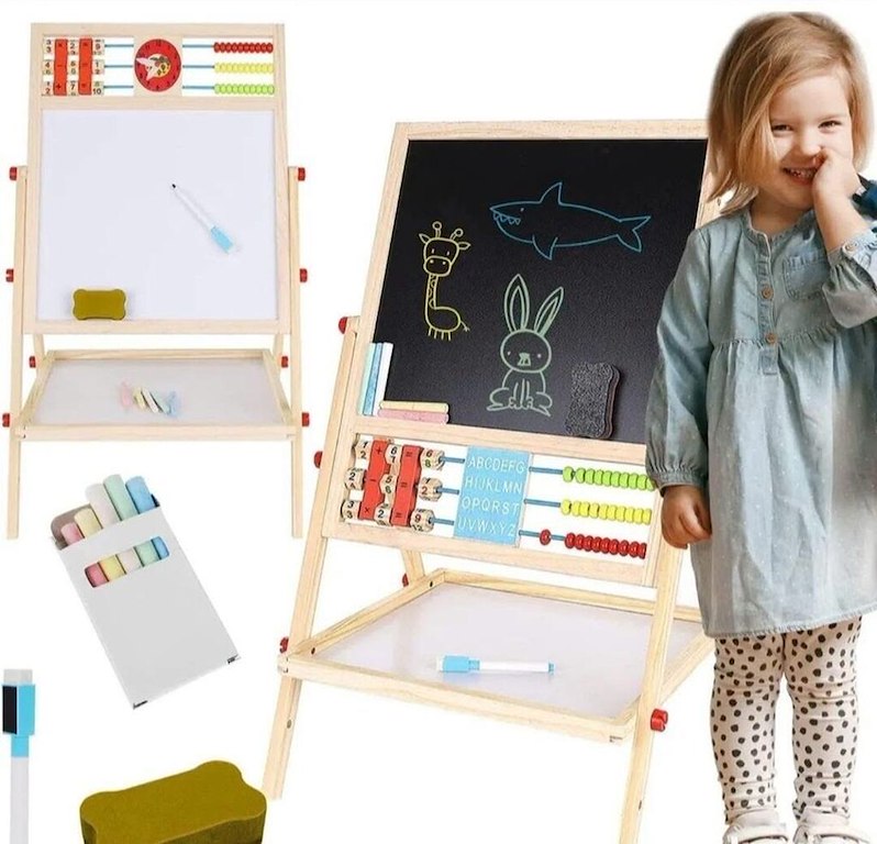 Velika dvostrana školska tabla edukativna igračka. Okreće se i sa