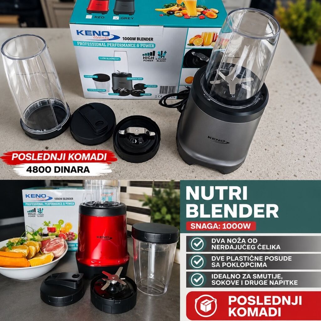 KENO Nutri Blender – snaga 1000W - Profesionalne performanse i visoka