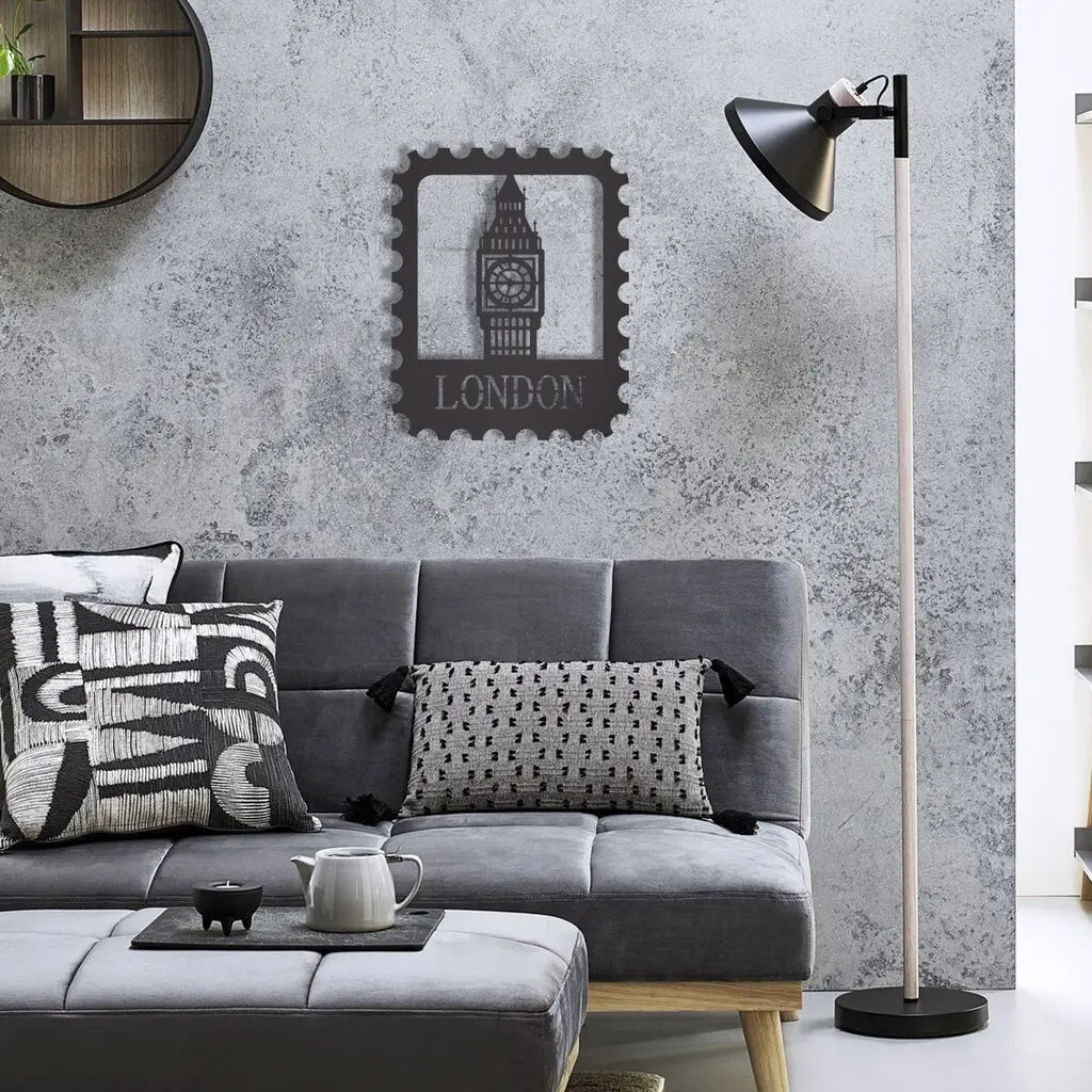 Wallity Zidna dekoracija London Stamp, Crna