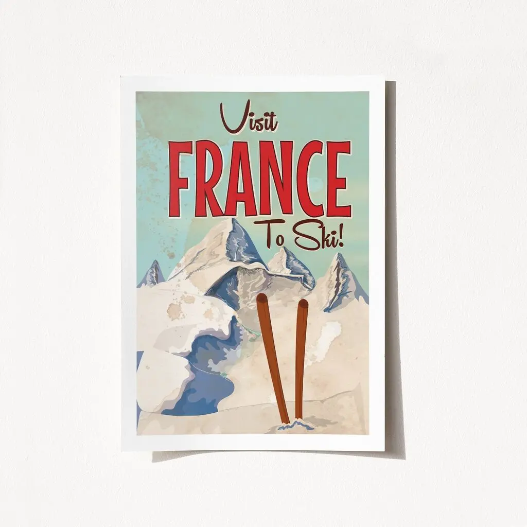 Wallity Poster Visit France To Ski-1952, 42x59,4 cm