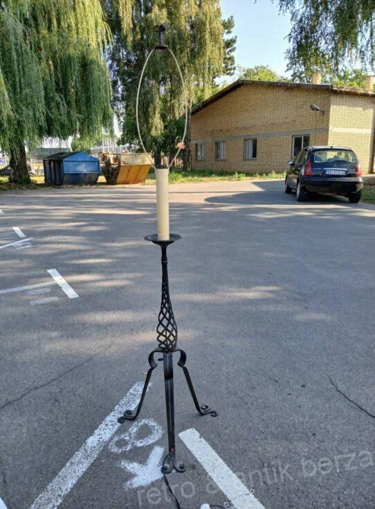 Vintage podna lampa od kovanog gvozdja F.A.