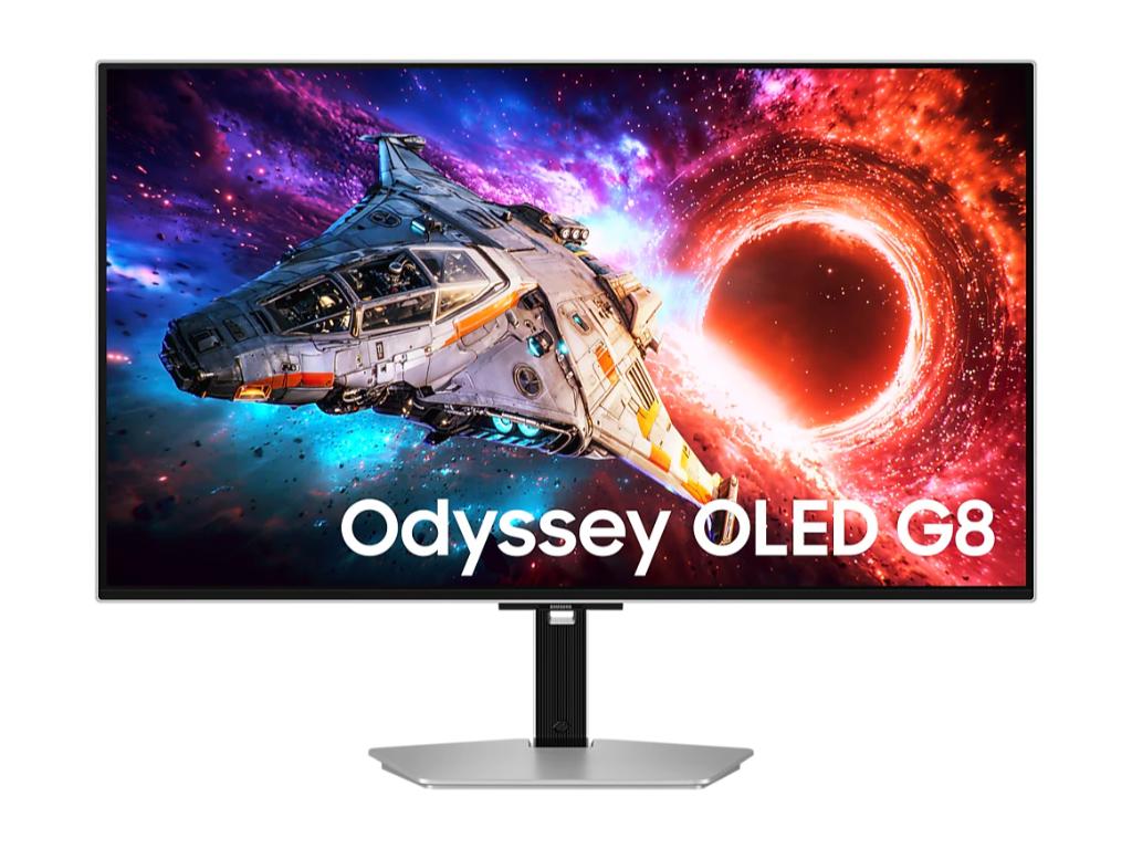 Monitor SAMSUNG LS32HG800SUXEN 32"/OLED/3840x2160/240Hz/0.03ms/HDMIx2,DP,USB-C/G-sync/pivot/srebrna