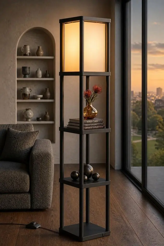Opviq Podna lampa, Crna