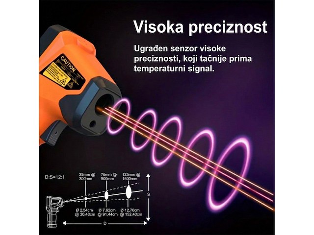 Profesionalni digitalni laser termometar -50 do 400 C