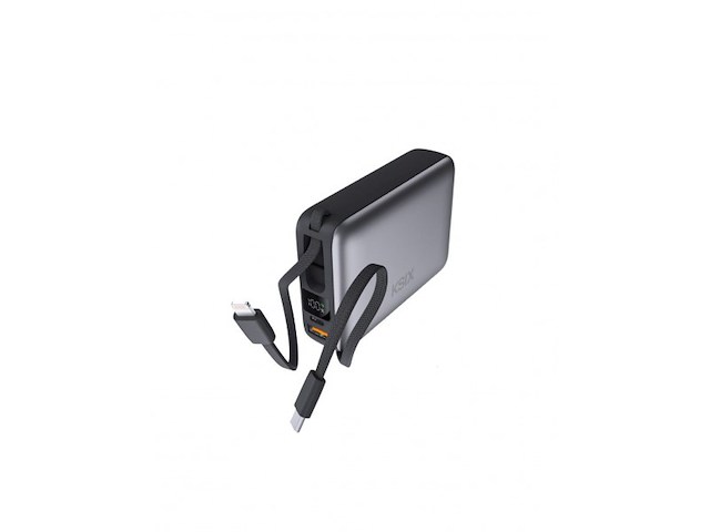 KSIX BPB20PD22INTG 20000mAh MINI POWERBANK 22.5W, LED DISPLAY+KABL USB-C I LIGHTNING