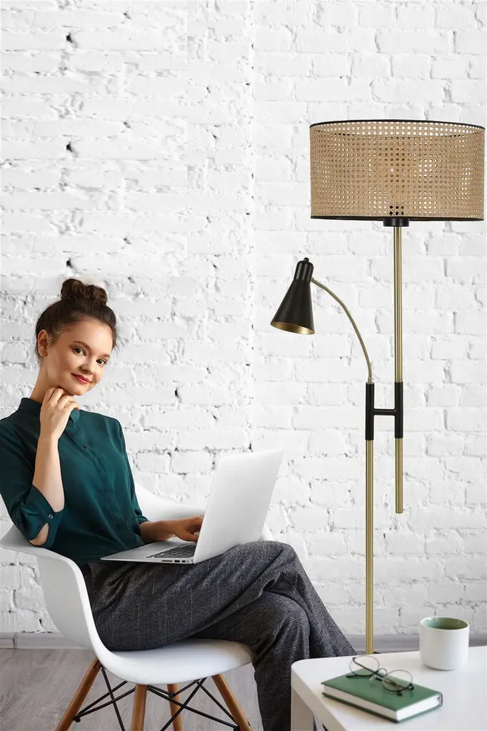 Opviq Podna lampa Forza, 165 cm, E27/E14, Krem