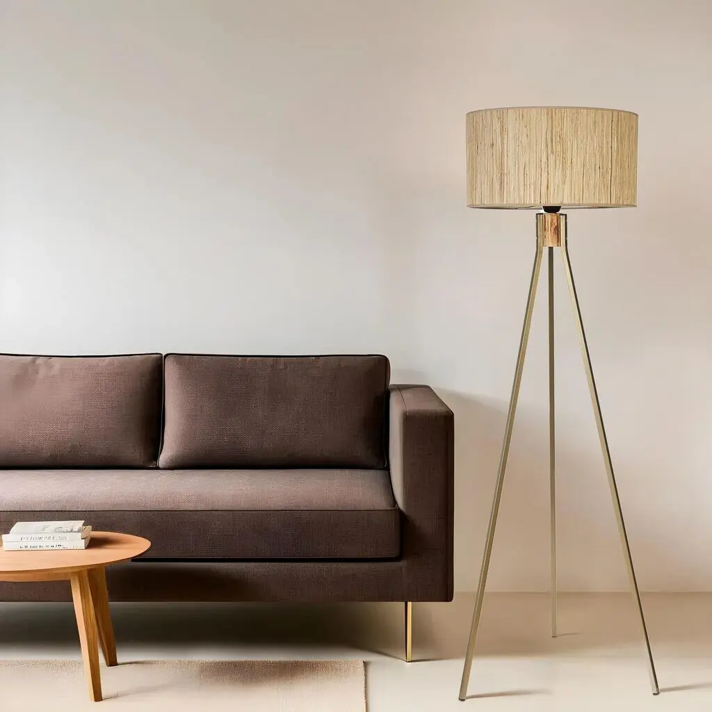 Opviq Podna lampa Fisco 010, 155 cm, E27, Zlatne boje