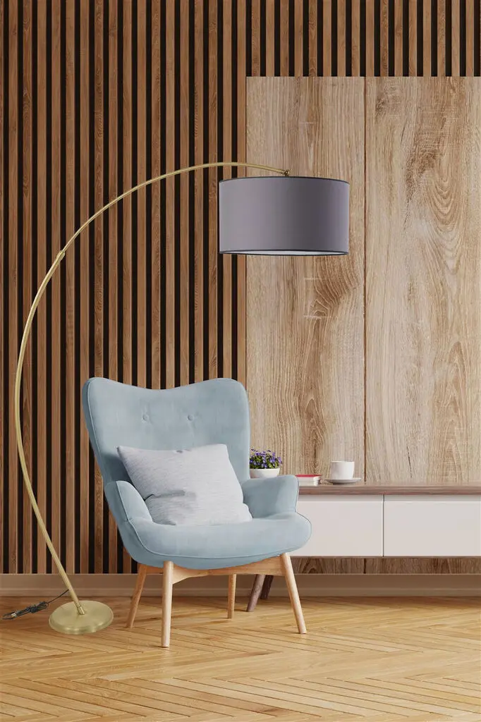 Opviq Podna lampa Misra, 85-185 cm, E27, Zlatne boje