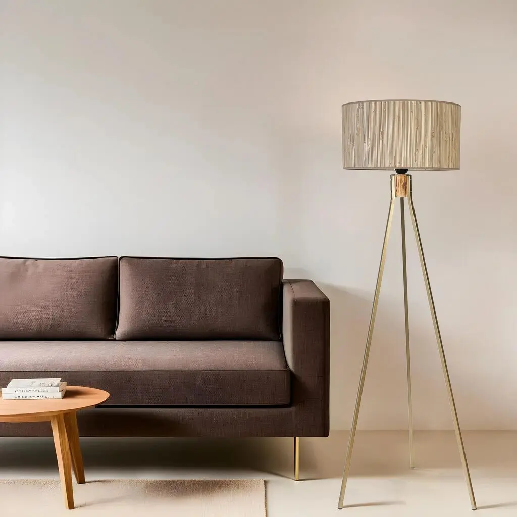 Opviq Podna lampa Fisco 09, 155 cm, E27, Zlatne boje