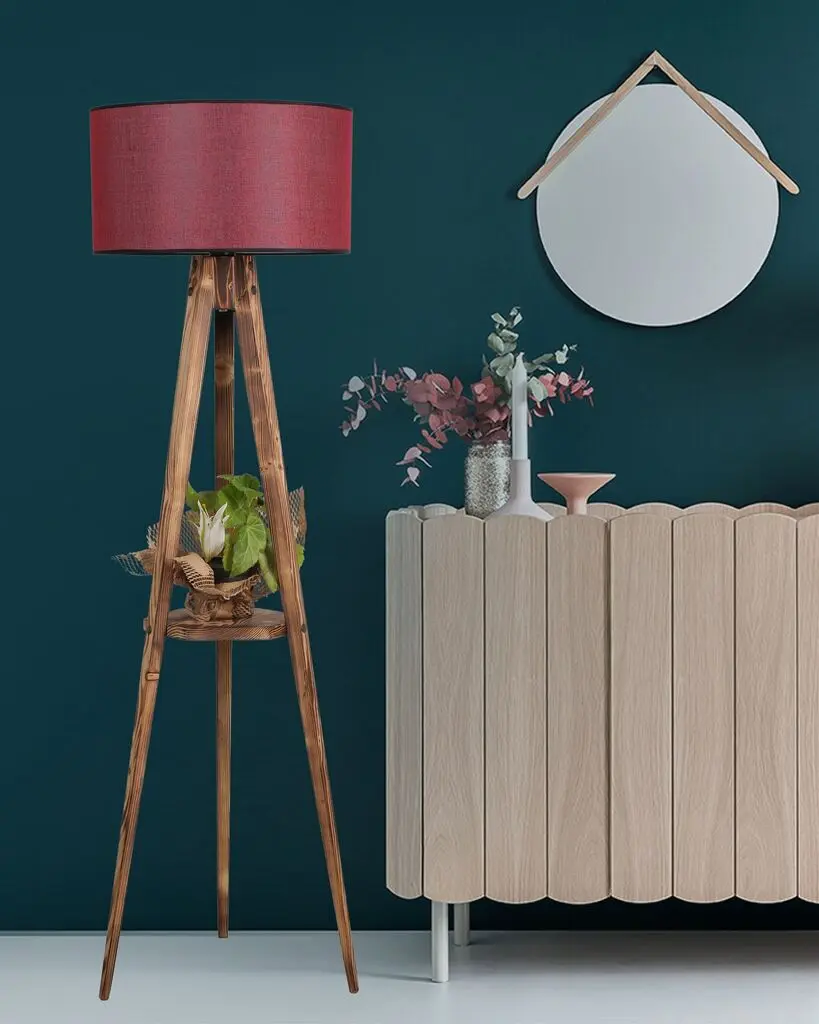 Opviq Podna lampa, 153 cm, E27, Orah