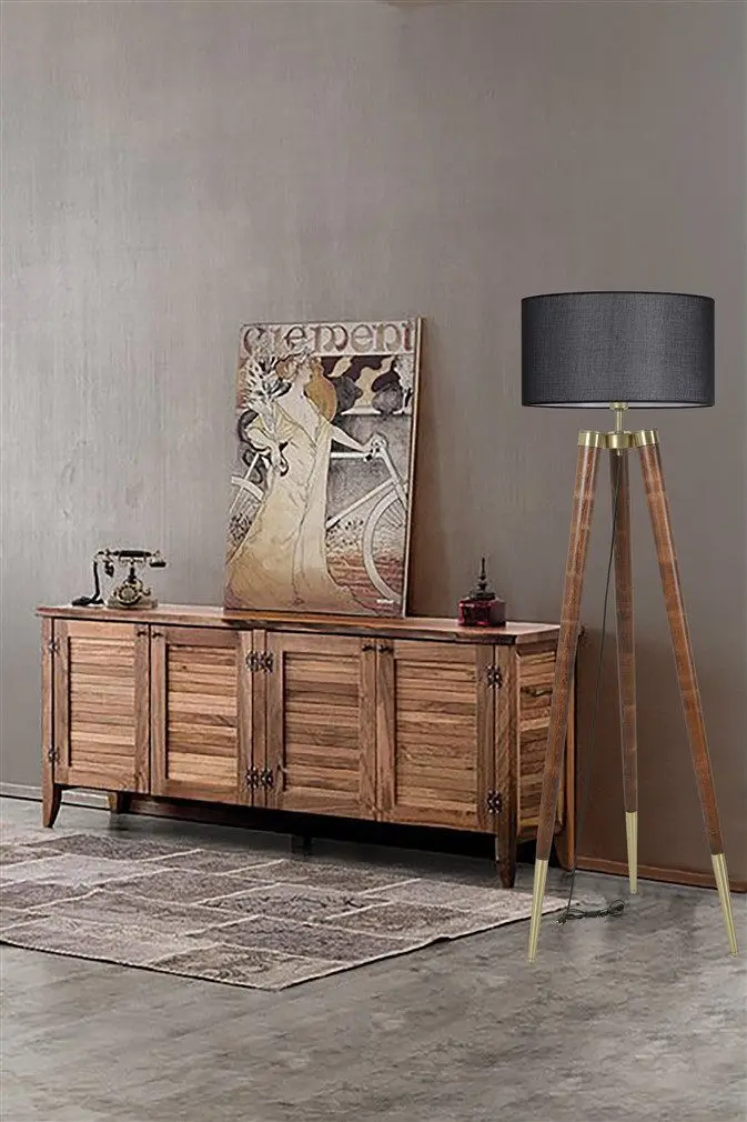 Opviq Podna lampa Stil, 160 cm, E27, Orah