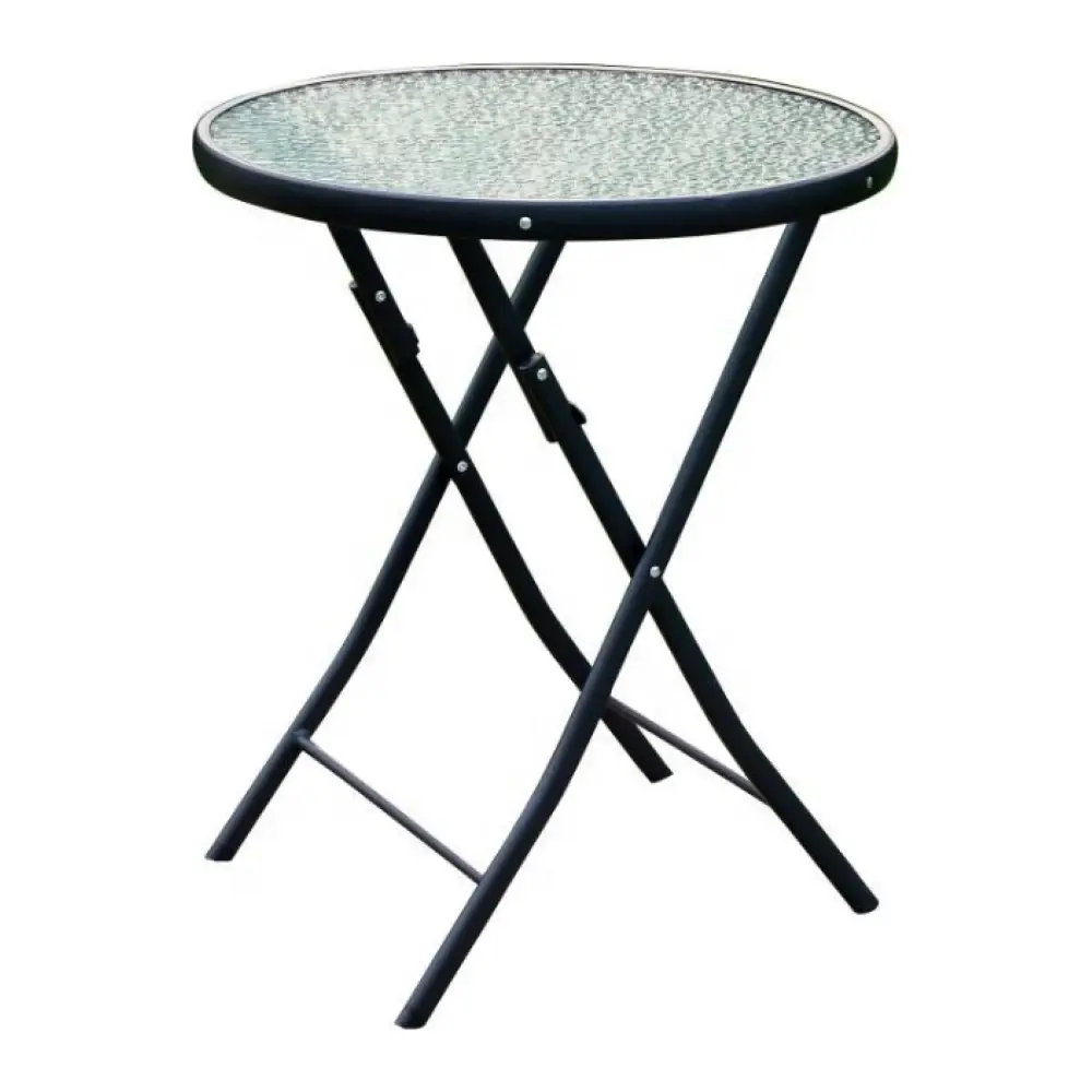 MKS Baštenski sto, Okrugli Fi 60 cm, Rasklopivi, Crni