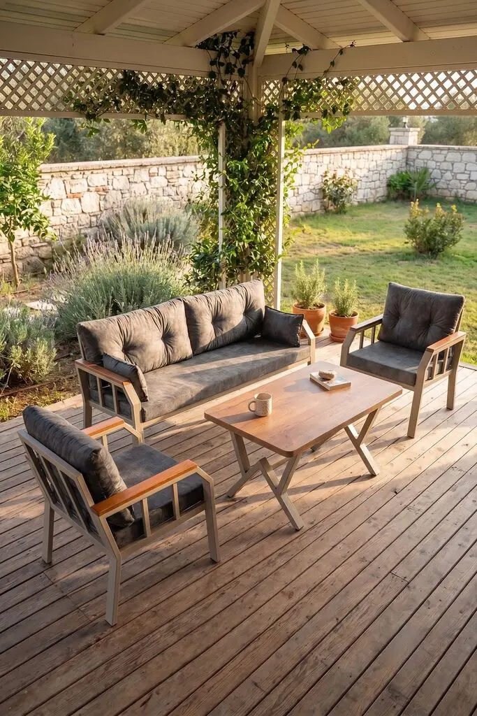 Hanah Home Baštenski set nameštaja, Sivi