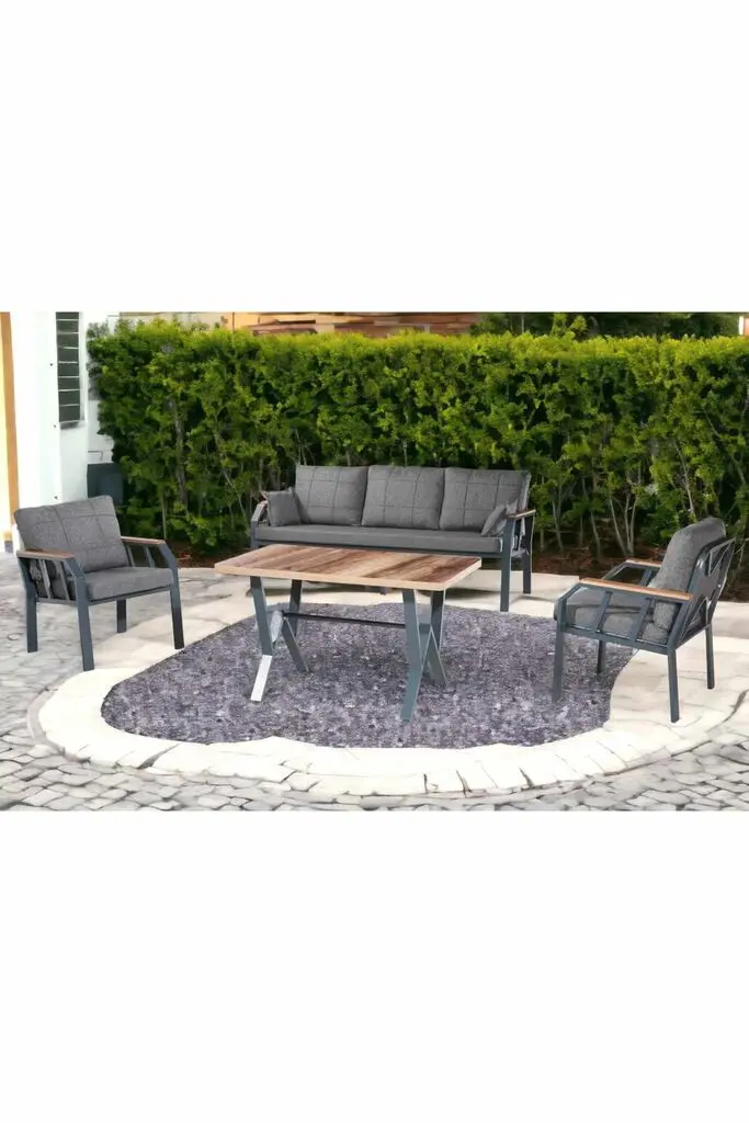 Hanah Home Baštenski set nameštaja, Tamnosivi