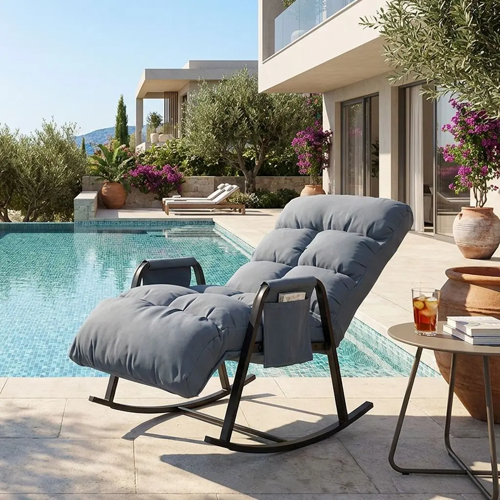 Atelier del Sofa Baštenska stolica za ljuljanje, Siva