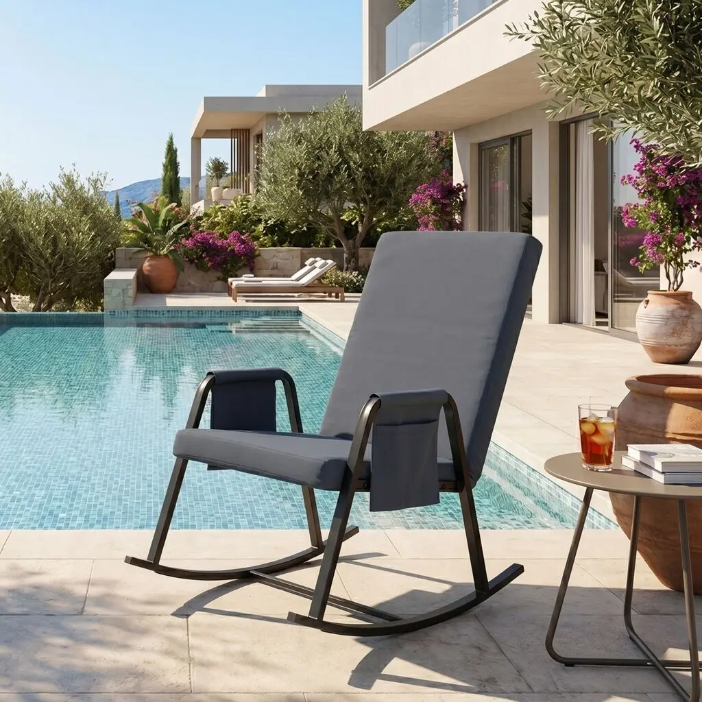 Atelier del Sofa Baštenska stolica za ljuljanje, Antracit