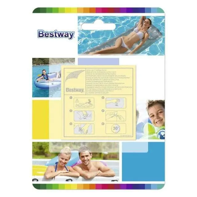 Bestway Samolepljive zakrpe za bazen 62091, 6.5x6.5 cm, 10komada, Šarene