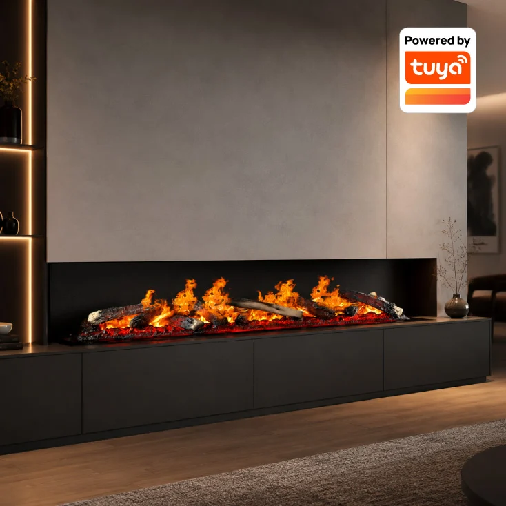 PROSTO smart ugradni dekorativni kamin sa efektom plamena na vodenu paru 1000mm, bez grejanja