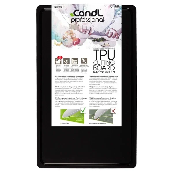 Daska za sečenje 530x325x4mm CandL profesionalna - crna