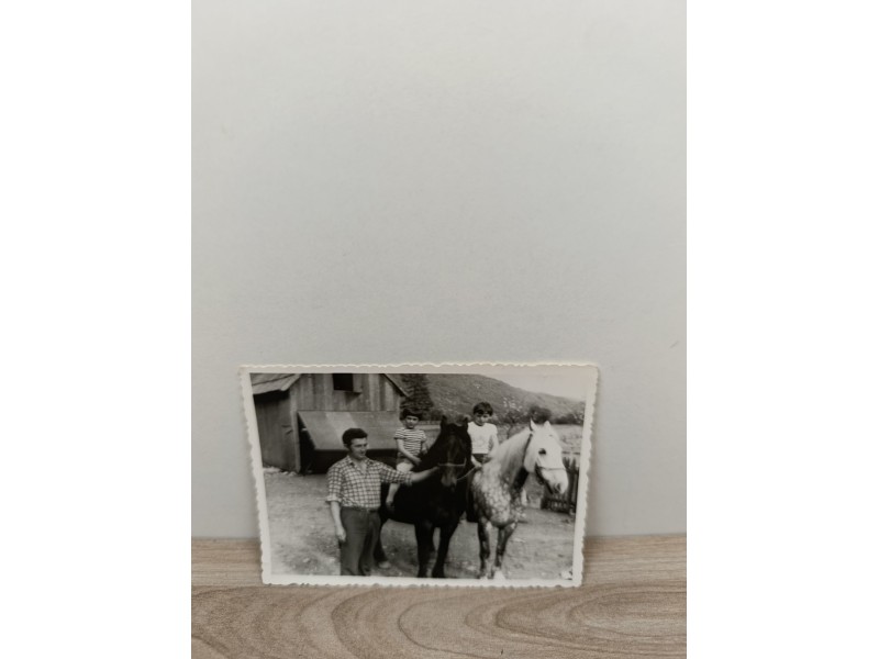 Vintage fotografija deca na konjima