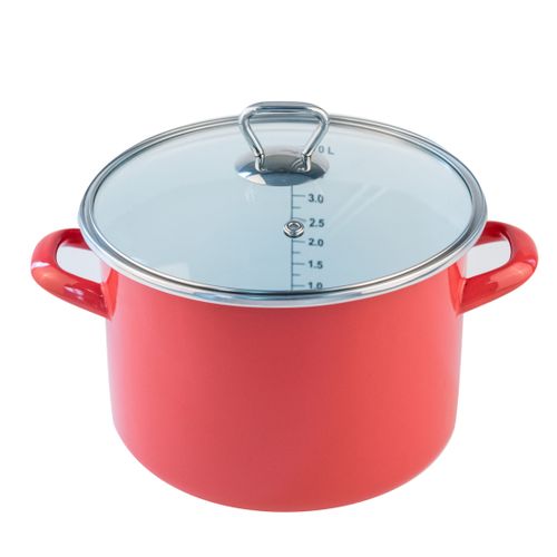 Fackelmann Lonac+stakleni poklopac 22cm,emajl 5.5l