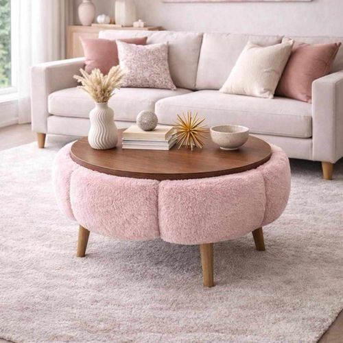Papatya 60 - Pink, Walnut Pink Walnut Coffee Table