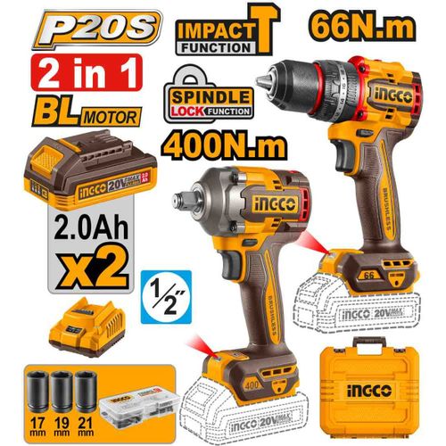 CKLI20275E AKU SET (BUŠ 66NM + ODV 400NM) SUPER INGCO