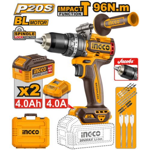 CIDLI209686E AKU UDARNA BUŠILICA 96NM 2X4AH SUPER INGCO NOVO