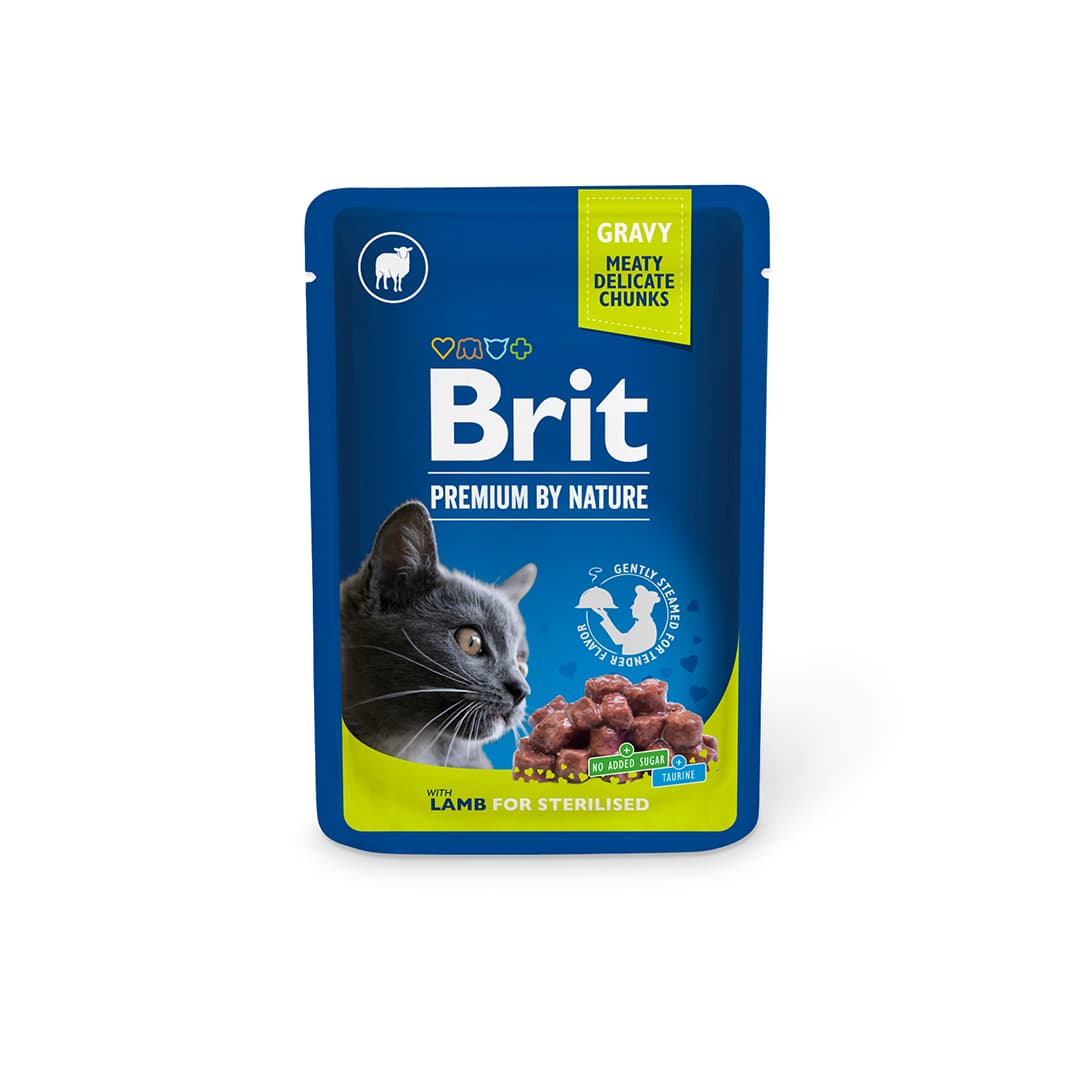 BRIT Premium-Pouch Lamb Sterilized za mačiće 100 g.