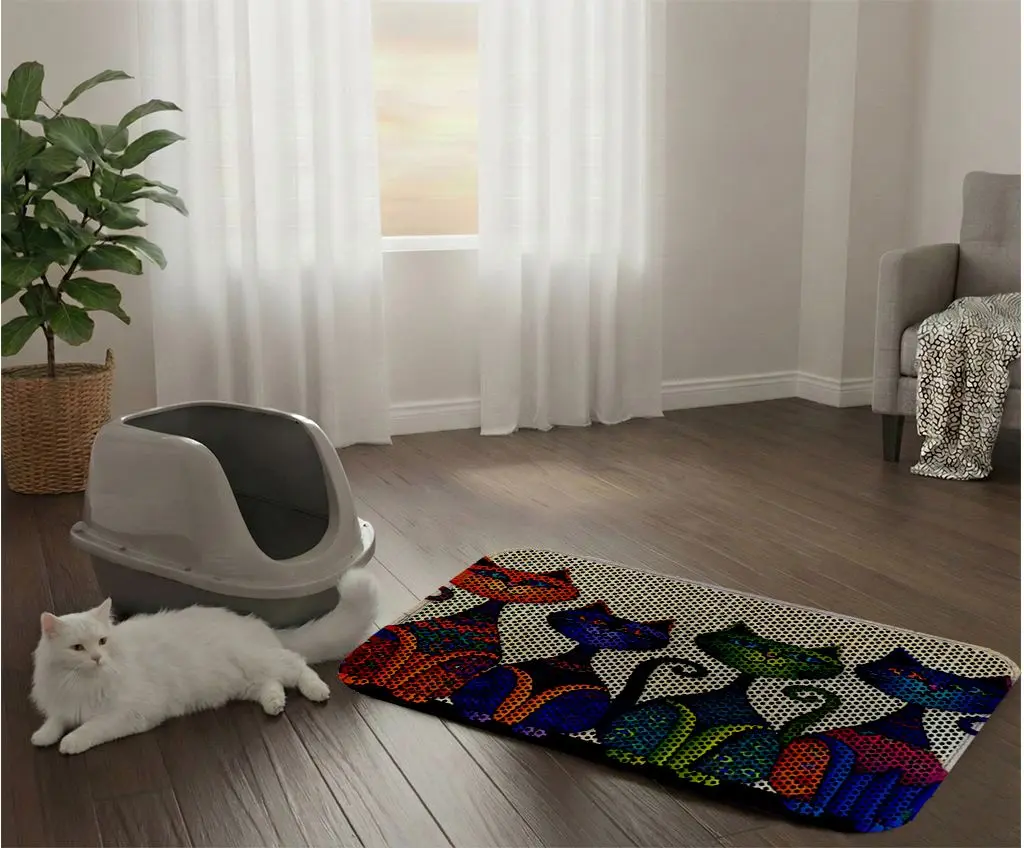 Paws & Whiskers Prostirka za mačiji toalet, Šarena